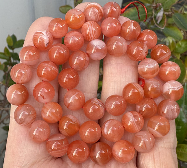 Southern Red Agate 8mm round natural gemstone beads 15" strand - Oz Beads