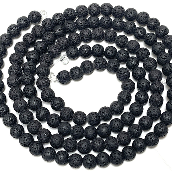 Lava Black 6mm 8mm 10mm round natural volcanic lava diffuser beads 15 ...